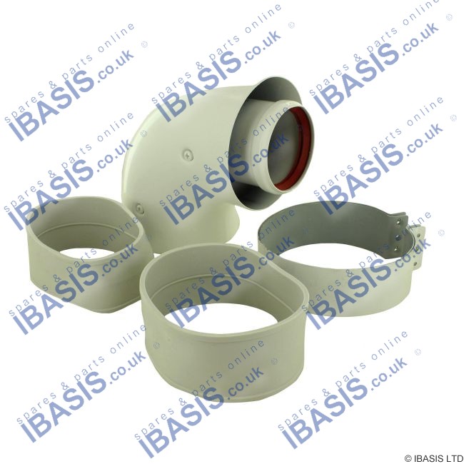 FLUE - IN-LINE ELBOW PACK - 90 DEGREE DEFLECTION - CONCENTRIC - Hanicks