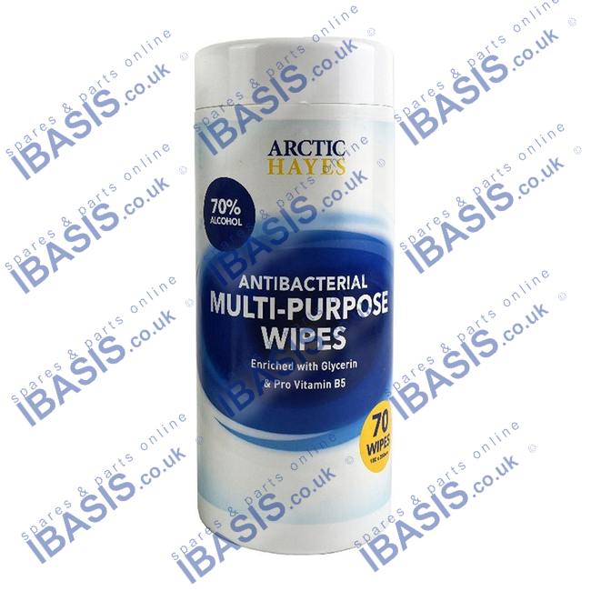 ANTIBACTERIAL MULTI-PURPOSE WIPES (TUB OF 70) - Hanicks